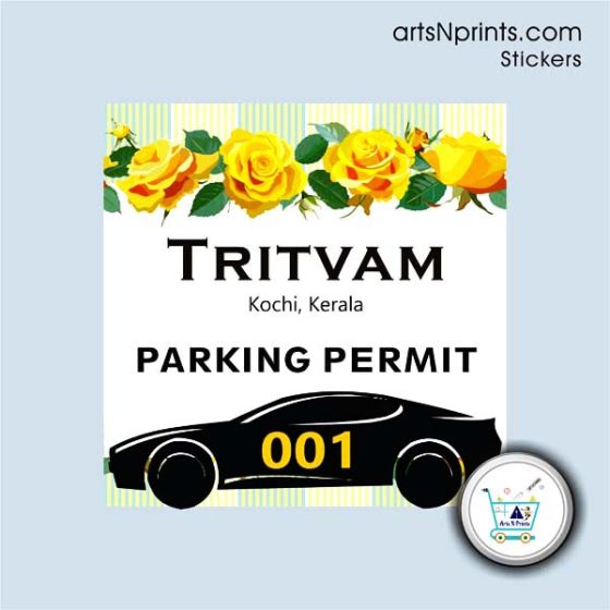 Shine in the Lot Mirror Print Parking Permit Stickers for Vehicles ...